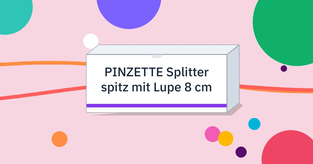 Symbolbild: Packung mit der Aufschrift PINZETTE Splitter spitz mit Lupe 8 cm (PZN 05466795) – Verfügbarkeit und Bezug in Apotheken in Frankfurt am Main
