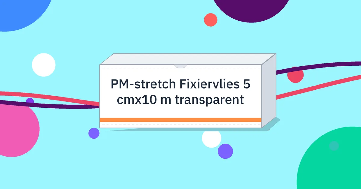 Symbolbild: Packung mit der Aufschrift PM-stretch Fixiervlies 5 cmx10 m transparent (PZN 18846200) – Verfügbarkeit und Bezug in Apotheken in Frankfurt am Main