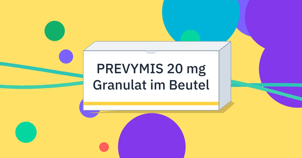 Symbolbild: Packung mit der Aufschrift PREVYMIS 20 mg Granulat im Beutel (PZN 19471564) – Verfügbarkeit und Bezug in Apotheken in Frankfurt am Main