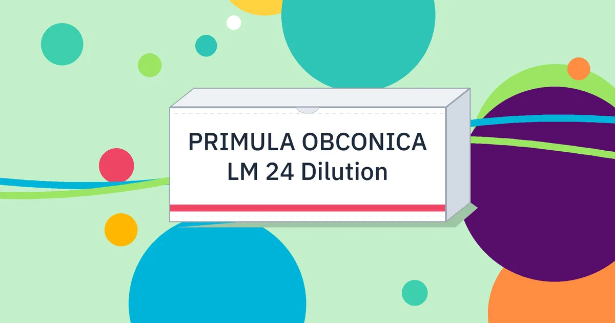 Symbolbild: Packung mit der Aufschrift PRIMULA OBCONICA LM 24 Dilution (PZN 13667154) – Verfügbarkeit und Bezug in Apotheken in Frankfurt am Main