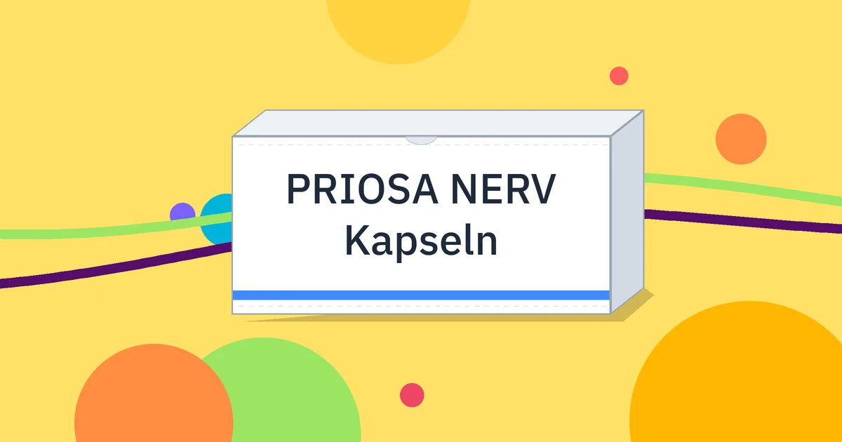 Symbolbild: Packung mit der Aufschrift PRIOSA NERV Kapseln (PZN 18409540) – Verfügbarkeit und Bezug in Apotheken in Frankfurt am Main
