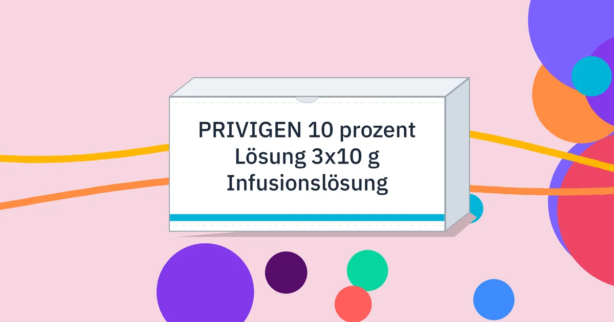Symbolbild: Packung mit der Aufschrift PRIVIGEN 10 prozent Lösung 3x10 g Infusionslösung (PZN 13584391) – Verfügbarkeit und Bezug in Apotheken in Frankfurt am Main