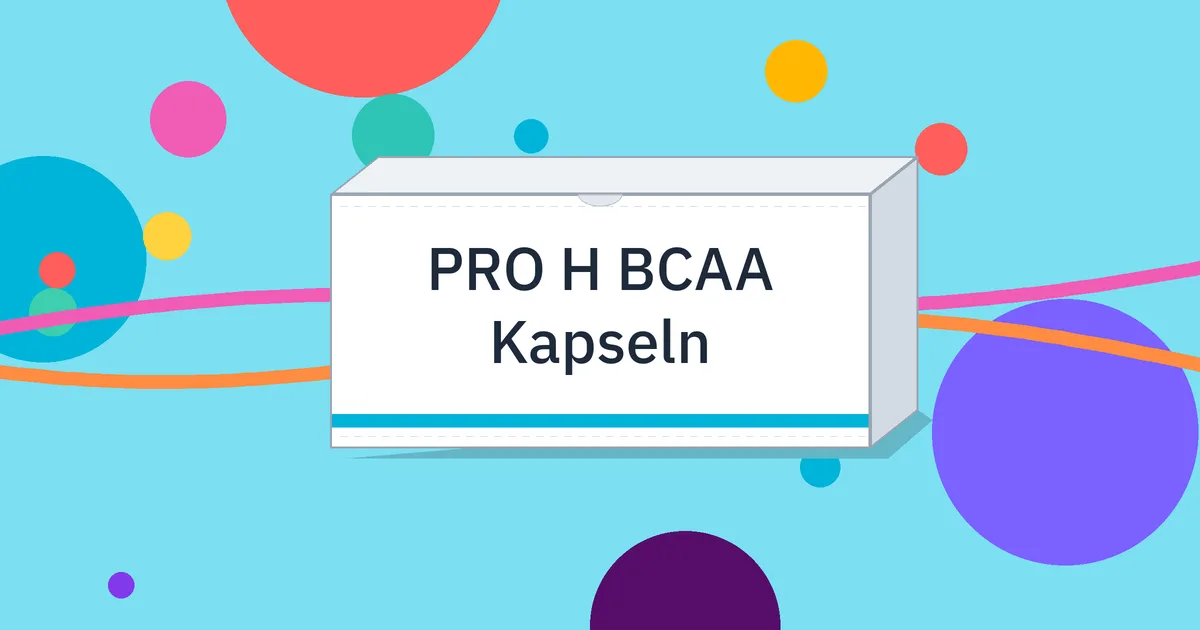 Symbolbild: Packung mit der Aufschrift PRO H BCAA Kapseln (PZN 08842307) – Verfügbarkeit und Bezug in Apotheken in Frankfurt am Main
