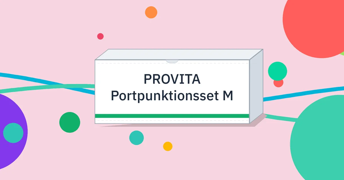 Symbolbild: Packung mit der Aufschrift PROVITA Portpunktionsset M (PZN 18242353) – Verfügbarkeit und Bezug in Apotheken in Frankfurt am Main
