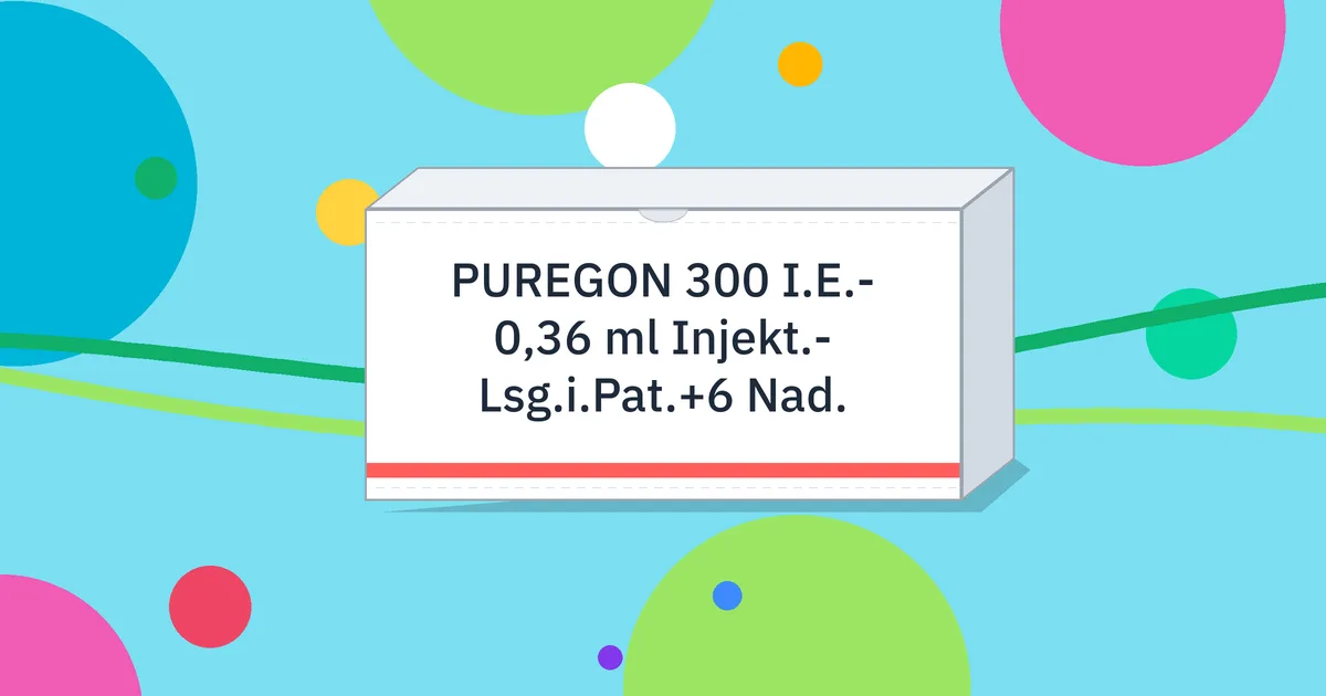 Symbolbild: Packung mit der Aufschrift PUREGON 300 I.E.-0,36 ml Injekt.-Lsg.i.Pat.+6 Nad. (PZN 01810563) – Verfügbarkeit und Bezug in Apotheken in Frankfurt am Main