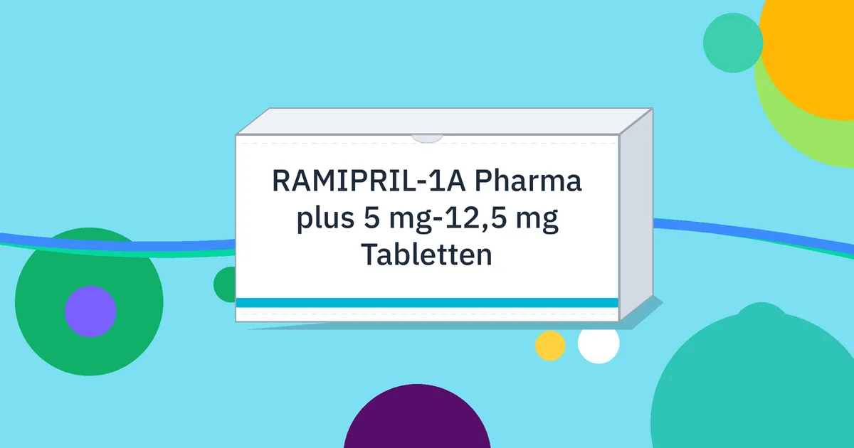 Symbolbild: Packung mit der Aufschrift RAMIPRIL-1A Pharma plus 5 mg-12,5 mg Tabletten (PZN 06835119) – Verfügbarkeit und Bezug in Apotheken in Frankfurt am Main