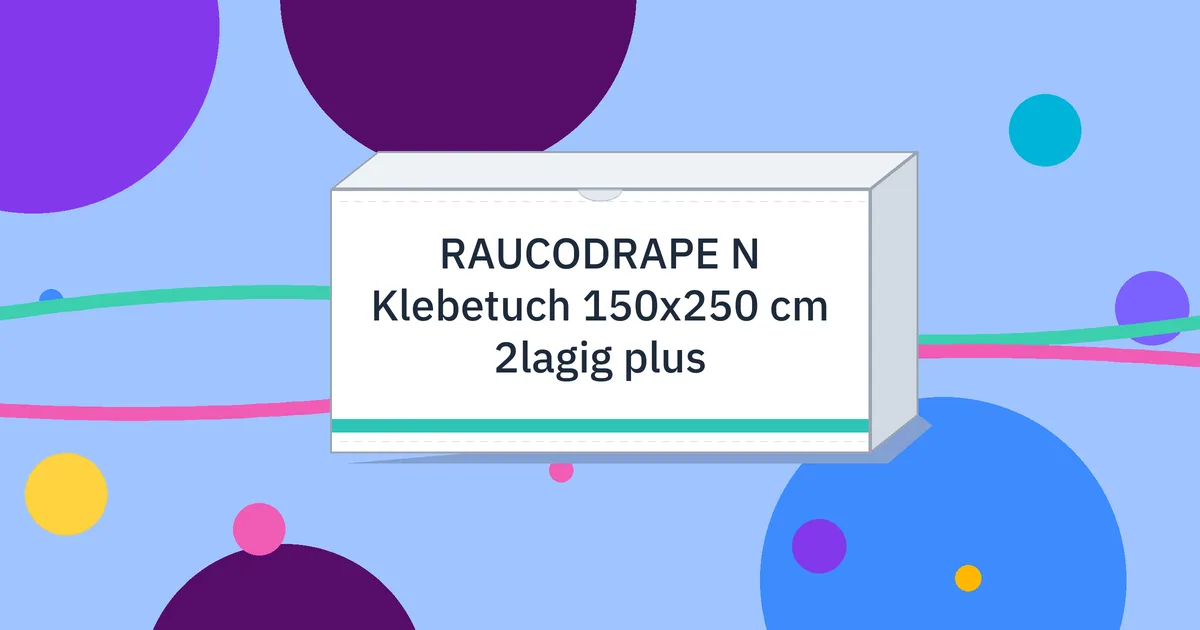 Symbolbild: Packung mit der Aufschrift RAUCODRAPE N Klebetuch 150x250 cm 2lagig plus (PZN 06162301) – Verfügbarkeit und Bezug in Apotheken in Frankfurt am Main