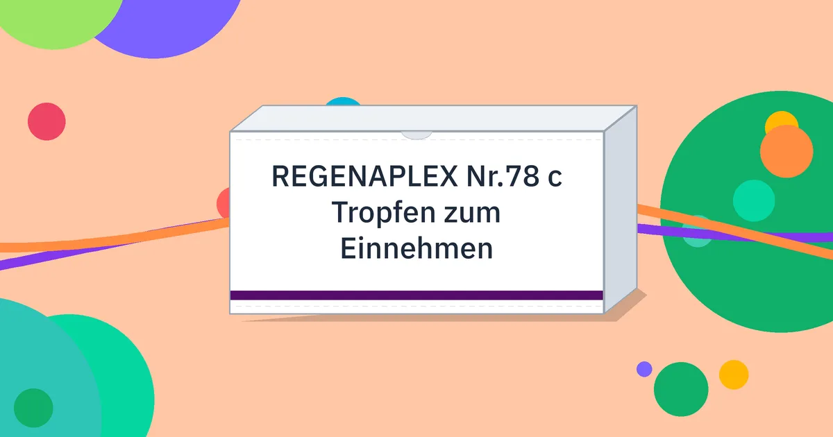 Symbolbild: Packung mit der Aufschrift REGENAPLEX Nr.78 c Tropfen zum Einnehmen (PZN 07137392) – Verfügbarkeit und Bezug in Apotheken in Frankfurt am Main