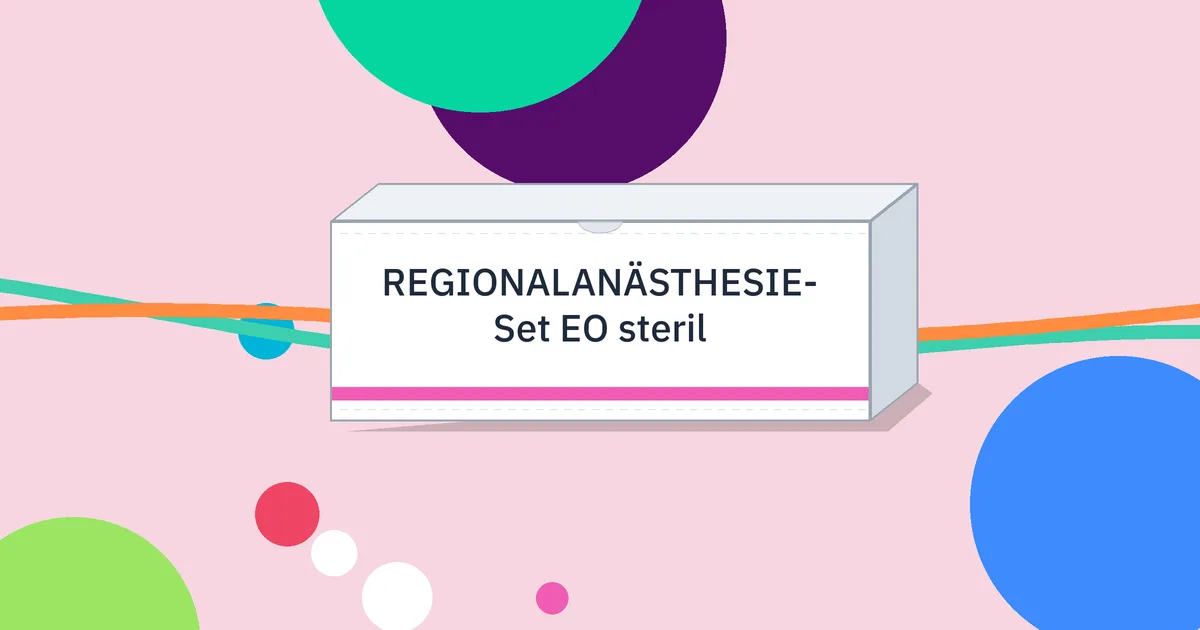 Symbolbild: Packung mit der Aufschrift REGIONALANÄSTHESIE-Set EO steril (PZN 17621982) – Verfügbarkeit und Bezug in Apotheken in Frankfurt am Main