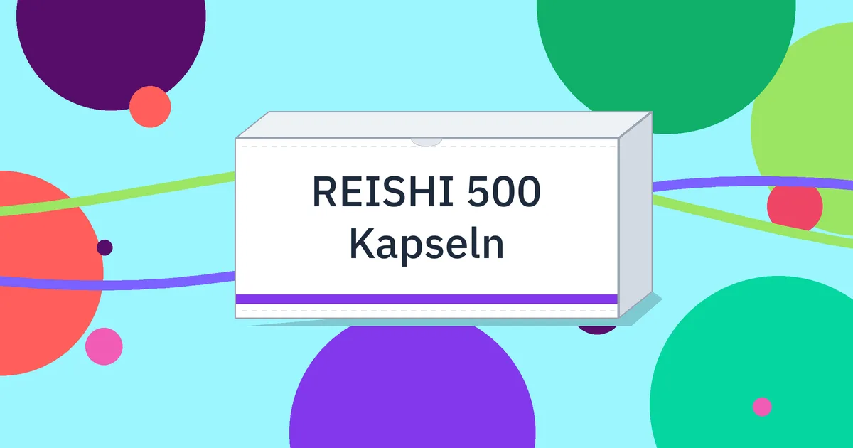Symbolbild: Packung mit der Aufschrift REISHI 500 Kapseln (PZN 16085027) – Verfügbarkeit und Bezug in Apotheken in Frankfurt am Main