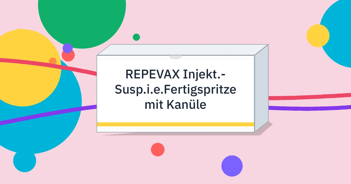 Symbolbild: Packung mit der Aufschrift REPEVAX Injekt.-Susp.i.e.Fertigspritze mit Kanüle (PZN 18762756) – Verfügbarkeit und Bezug in Apotheken in Frankfurt am Main