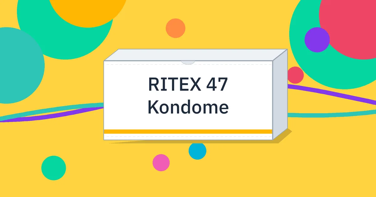 Symbolbild: Packung mit der Aufschrift RITEX 47 Kondome (PZN 11132555) – Verfügbarkeit und Bezug in Apotheken in Frankfurt am Main