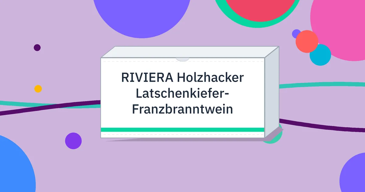 Symbolbild: Packung mit der Aufschrift RIVIERA Holzhacker Latschenkiefer-Franzbranntwein (PZN 09180073) – Verfügbarkeit und Bezug in Apotheken in Frankfurt am Main