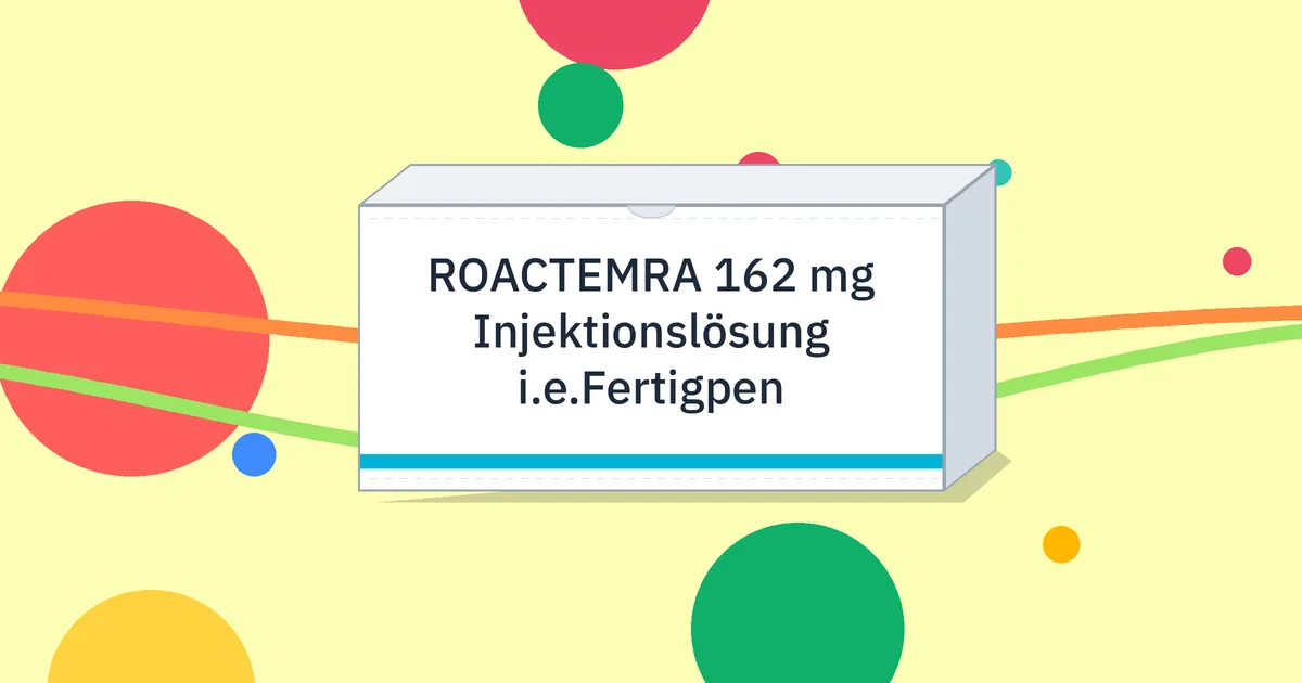 Symbolbild: Packung mit der Aufschrift ROACTEMRA 162 mg Injektionslösung i.e.Fertigpen (PZN 20186679) – Verfügbarkeit und Bezug in Apotheken in Frankfurt am Main