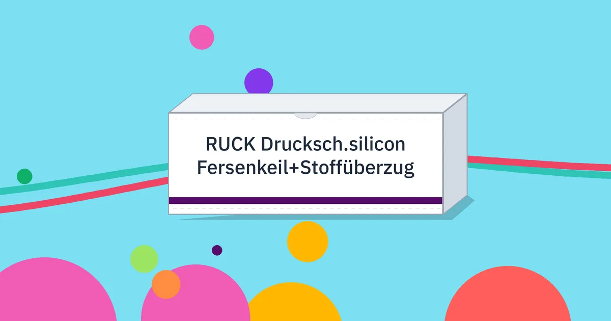 Symbolbild: Packung mit der Aufschrift RUCK Drucksch.silicon Fersenkeil+Stoffüberzug (PZN 15875448) – Verfügbarkeit und Bezug in Apotheken in Frankfurt am Main
