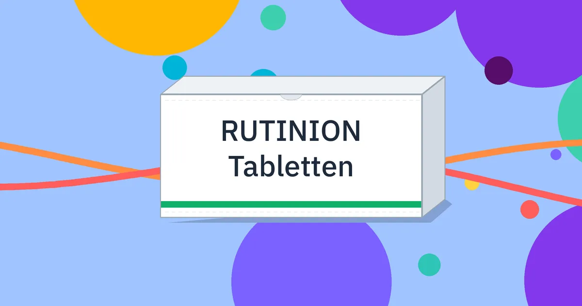 Symbolbild: Packung mit der Aufschrift RUTINION Tabletten (PZN 03268306) – Verfügbarkeit und Bezug in Apotheken in Frankfurt am Main