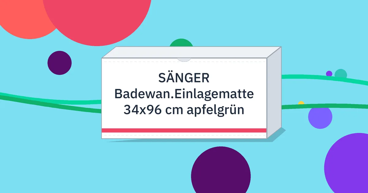 Symbolbild: Packung mit der Aufschrift SÄNGER Badewan.Einlagematte 34x96 cm apfelgrün (PZN 05496945) – Verfügbarkeit und Bezug in Apotheken in Frankfurt am Main
