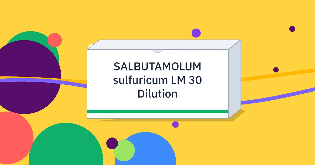 Symbolbild: Packung mit der Aufschrift SALBUTAMOLUM sulfuricum LM 30 Dilution (PZN 18272006) – Verfügbarkeit und Bezug in Apotheken in Frankfurt am Main