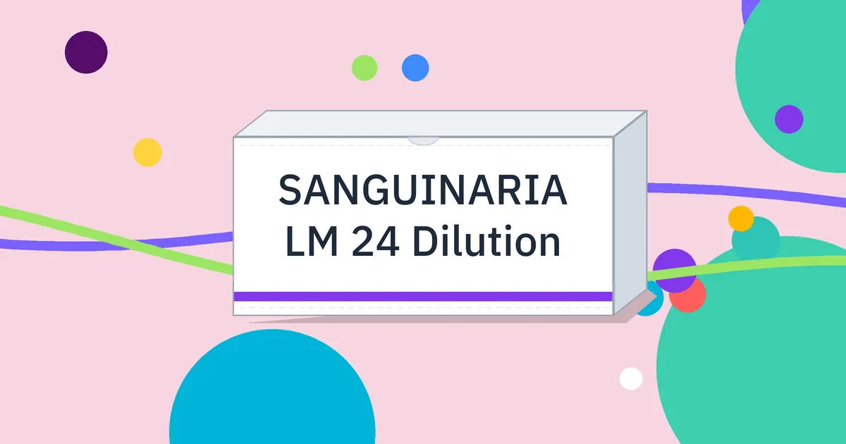 Symbolbild: Packung mit der Aufschrift SANGUINARIA LM 24 Dilution (PZN 13180989) – Verfügbarkeit und Bezug in Apotheken in Frankfurt am Main