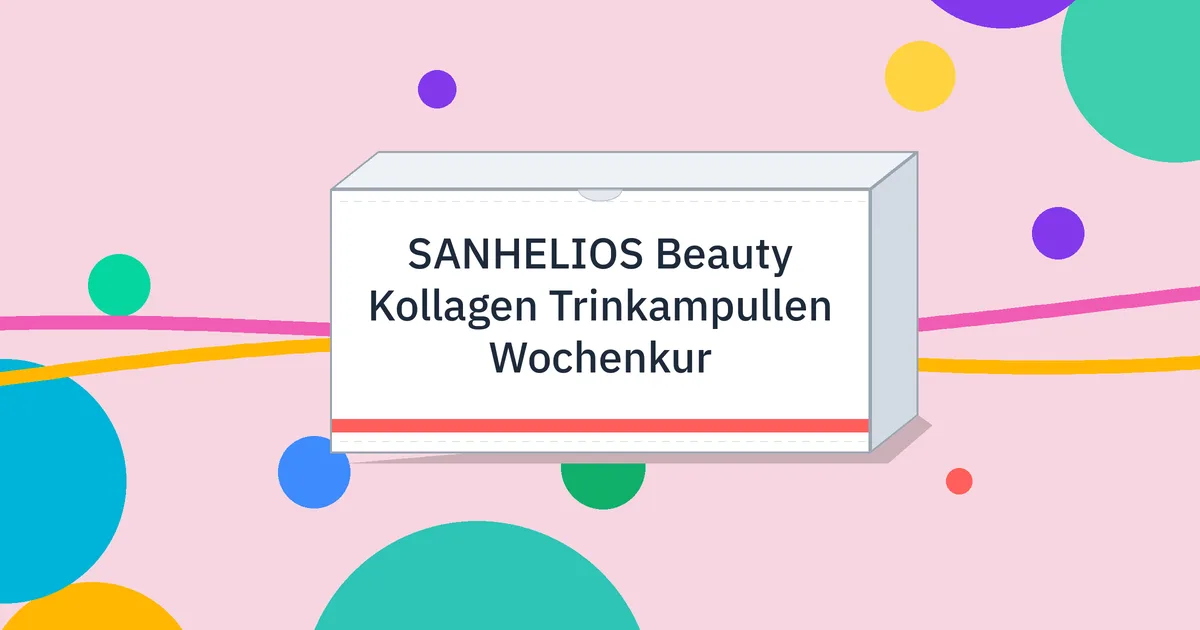 Symbolbild: Packung mit der Aufschrift SANHELIOS Beauty Kollagen Trinkampullen Wochenkur (PZN 19965450) – Verfügbarkeit und Bezug in Apotheken in Frankfurt am Main