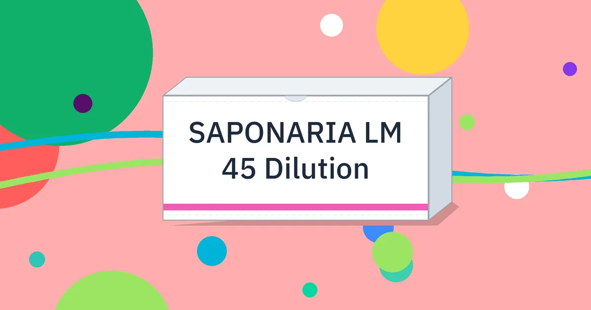 Symbolbild: Packung mit der Aufschrift SAPONARIA LM 45 Dilution (PZN 13686795) – Verfügbarkeit und Bezug in Apotheken in Frankfurt am Main