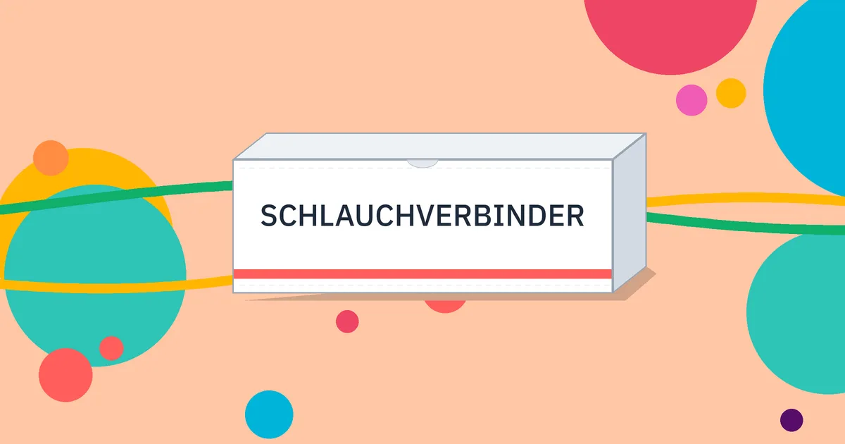 Symbolbild: Packung mit der Aufschrift SCHLAUCHVERBINDER (PZN 03413056) – Verfügbarkeit und Bezug in Apotheken in Frankfurt am Main