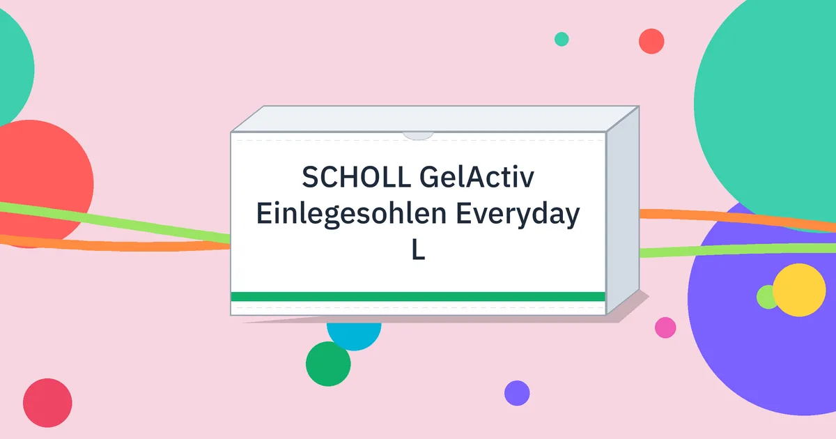 Symbolbild: Packung mit der Aufschrift SCHOLL GelActiv Einlegesohlen Everyday L (PZN 20776949) – Verfügbarkeit und Bezug in Apotheken in Frankfurt am Main