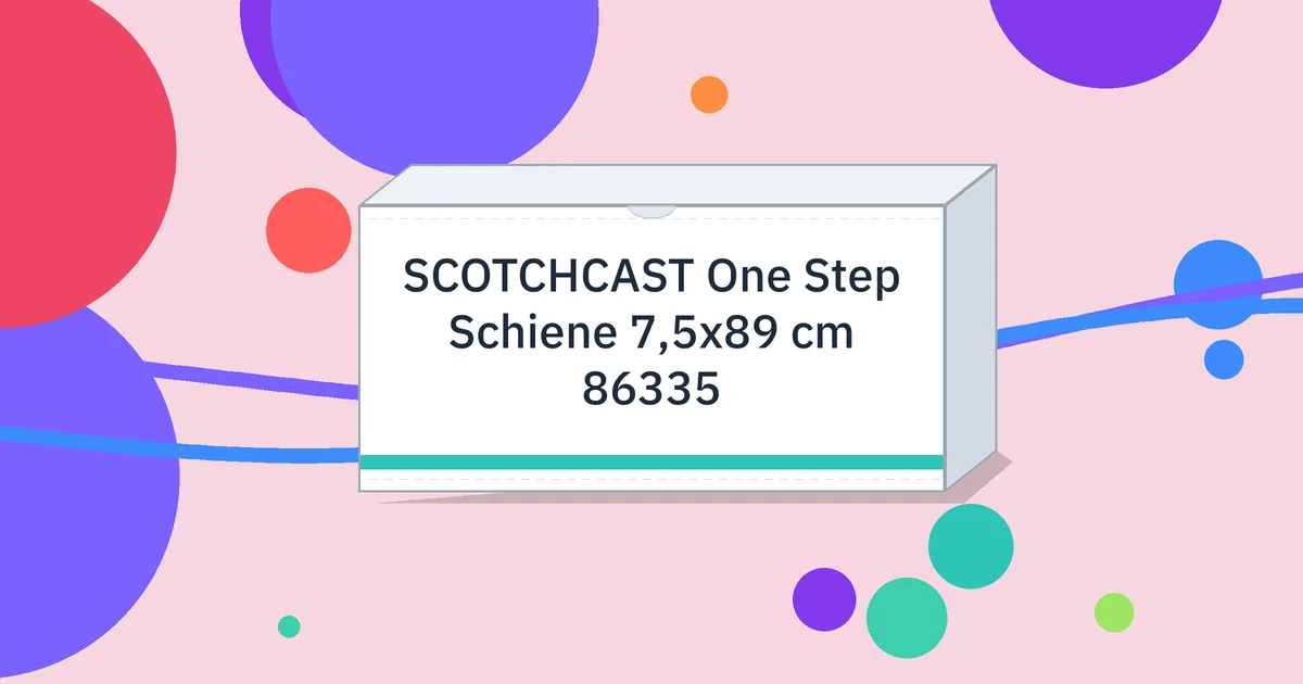 Symbolbild: Packung mit der Aufschrift SCOTCHCAST One Step Schiene 7,5x89 cm 86335 (PZN 02698281) – Verfügbarkeit und Bezug in Apotheken in Frankfurt am Main
