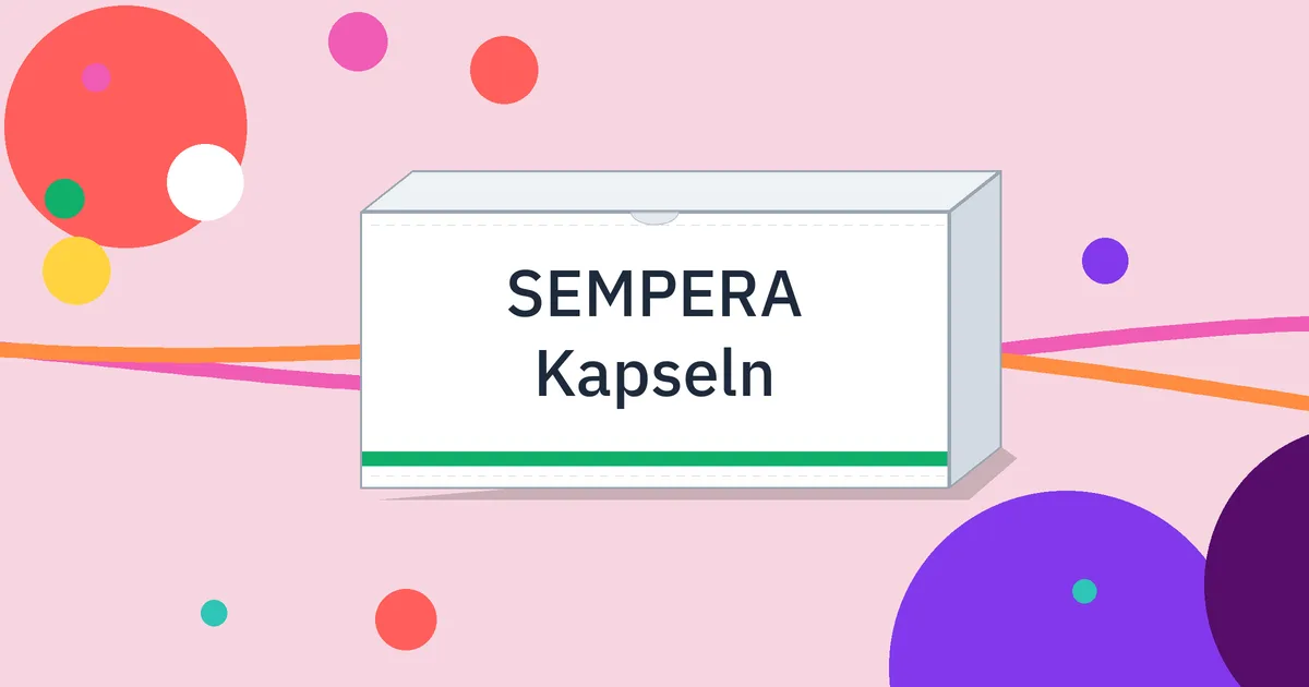 Symbolbild: Packung mit der Aufschrift SEMPERA Kapseln (PZN 00293261) – Verfügbarkeit und Bezug in Apotheken in Frankfurt am Main
