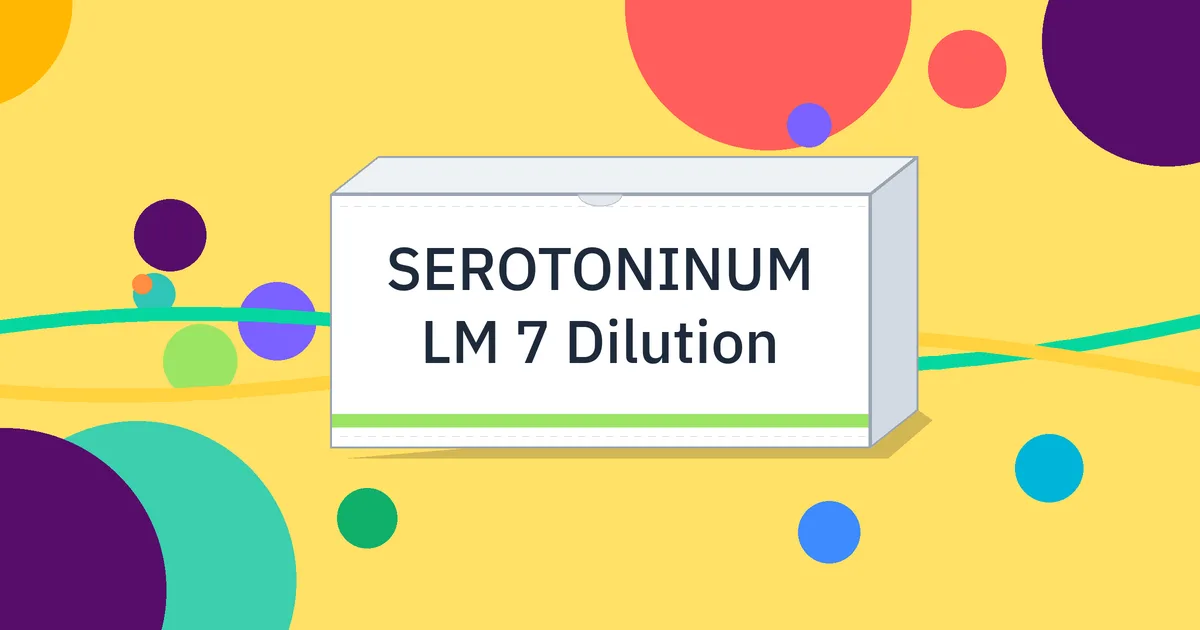 Symbolbild: Packung mit der Aufschrift SEROTONINUM LM 7 Dilution (PZN 13188790) – Verfügbarkeit und Bezug in Apotheken in Frankfurt am Main