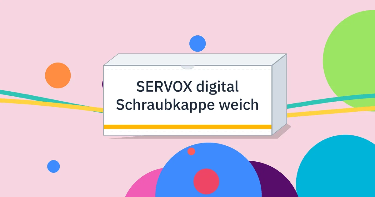 Symbolbild: Packung mit der Aufschrift SERVOX digital Schraubkappe weich (PZN 14162723) – Verfügbarkeit und Bezug in Apotheken in Frankfurt am Main