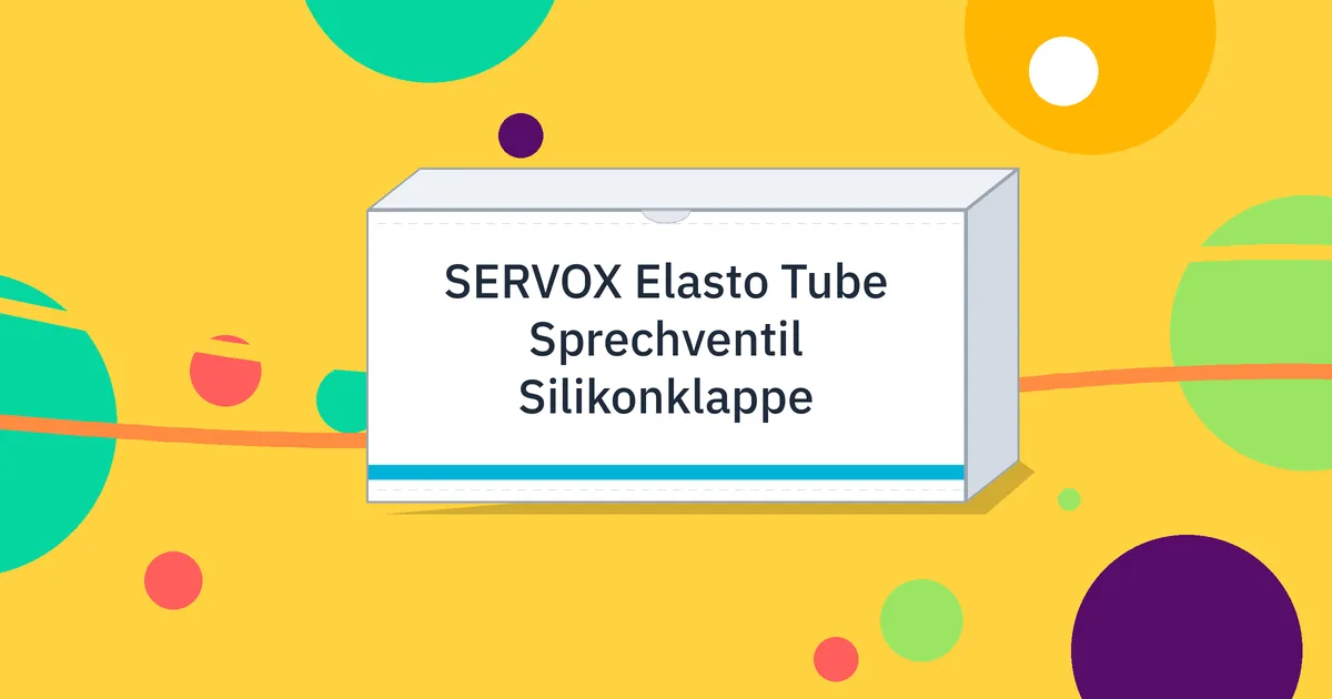 Symbolbild: Packung mit der Aufschrift SERVOX Elasto Tube Sprechventil Silikonklappe (PZN 07425211) – Verfügbarkeit und Bezug in Apotheken in Frankfurt am Main