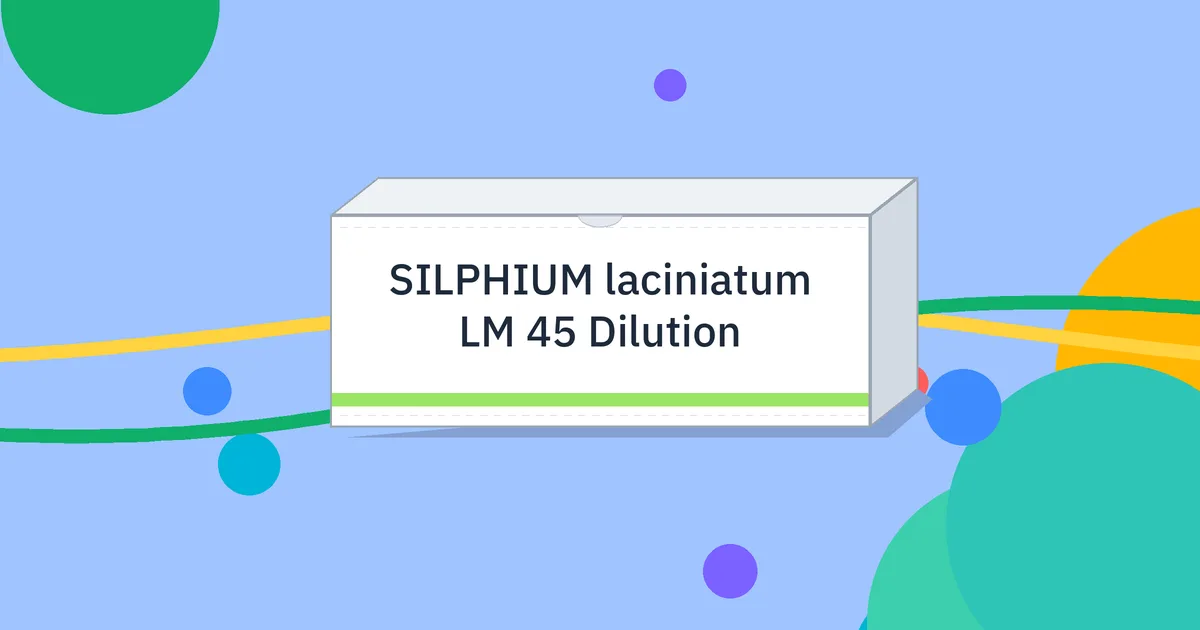 Symbolbild: Packung mit der Aufschrift SILPHIUM laciniatum LM 45 Dilution (PZN 13679559) – Verfügbarkeit und Bezug in Apotheken in Frankfurt am Main