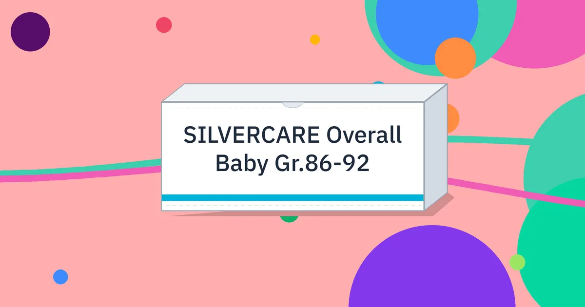 Symbolbild: Packung mit der Aufschrift SILVERCARE Overall Baby Gr.86-92 (PZN 01114421) – Verfügbarkeit und Bezug in Apotheken in Frankfurt am Main