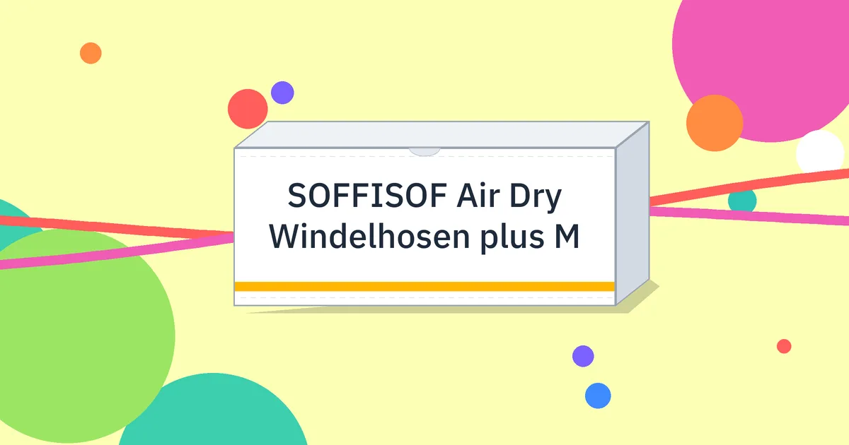 Symbolbild: Packung mit der Aufschrift SOFFISOF Air Dry Windelhosen plus M (PZN 12566149) – Verfügbarkeit und Bezug in Apotheken in Frankfurt am Main