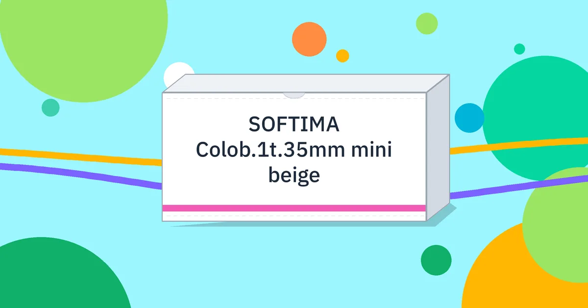 Symbolbild: Packung mit der Aufschrift SOFTIMA Colob.1t.35mm mini beige (PZN 00717040) – Verfügbarkeit und Bezug in Apotheken in Frankfurt am Main