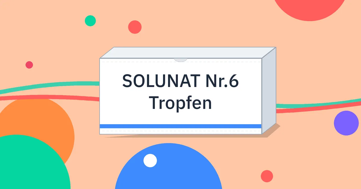 Symbolbild: Packung mit der Aufschrift SOLUNAT Nr.6 Tropfen (PZN 02938762) – Verfügbarkeit und Bezug in Apotheken in Frankfurt am Main