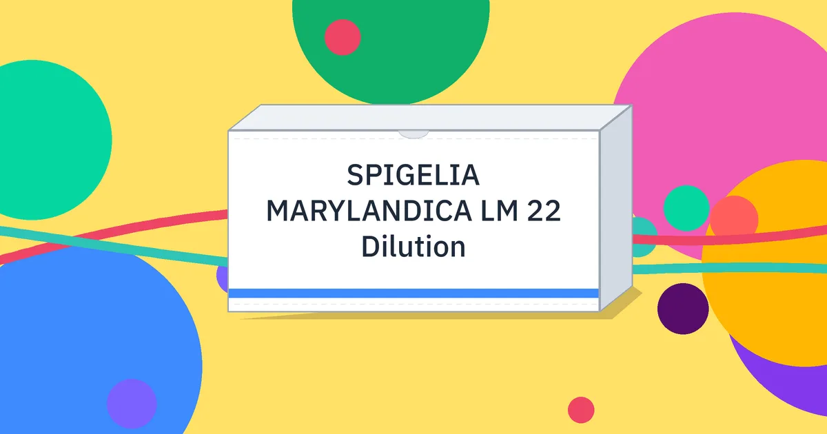 Symbolbild: Packung mit der Aufschrift SPIGELIA MARYLANDICA LM 22 Dilution (PZN 13195703) – Verfügbarkeit und Bezug in Apotheken in Frankfurt am Main