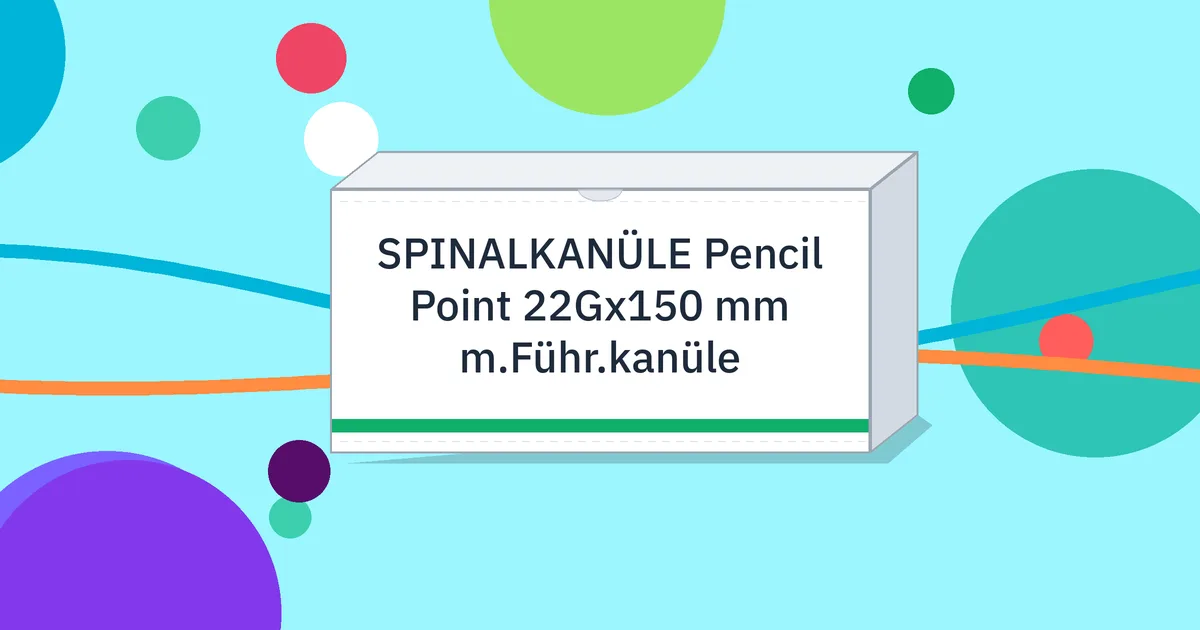 Symbolbild: Packung mit der Aufschrift SPINALKANÜLE Pencil Point 22Gx150 mm m.Führ.kanüle (PZN 12339347) – Verfügbarkeit und Bezug in Apotheken in Frankfurt am Main