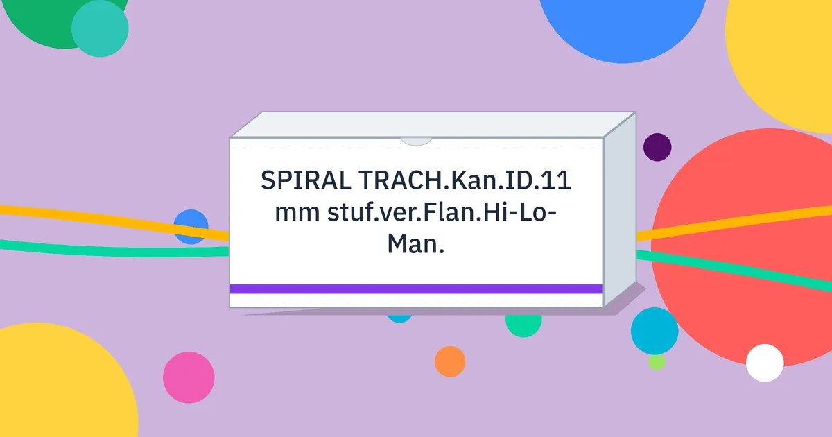 Symbolbild: Packung mit der Aufschrift SPIRAL TRACH.Kan.ID.11 mm stuf.ver.Flan.Hi-Lo-Man. (PZN 03379833) – Verfügbarkeit und Bezug in Apotheken in Frankfurt am Main