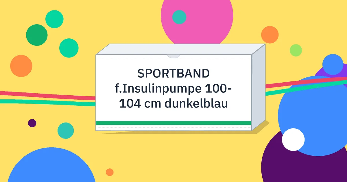 Symbolbild: Packung mit der Aufschrift SPORTBAND f.Insulinpumpe 100-104 cm dunkelblau (PZN 12461255) – Verfügbarkeit und Bezug in Apotheken in Frankfurt am Main