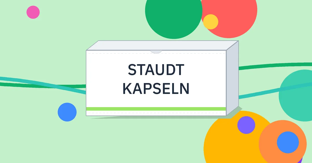 Symbolbild: Packung mit der Aufschrift STAUDT KAPSELN (PZN 13974198) – Verfügbarkeit und Bezug in Apotheken in Frankfurt am Main