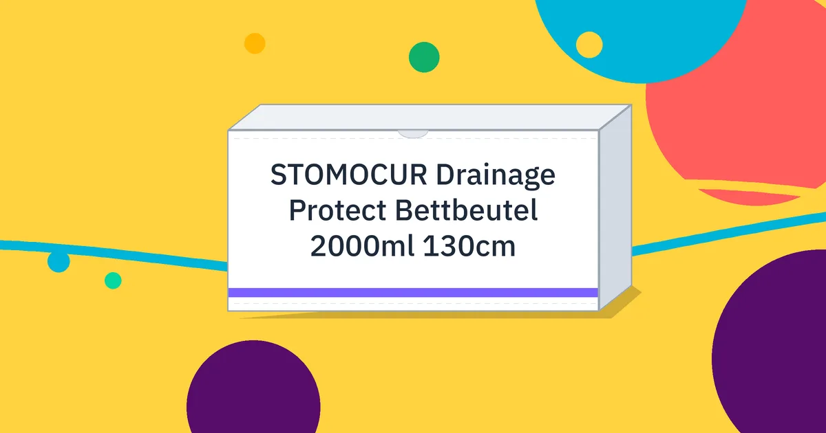 Symbolbild: Packung mit der Aufschrift STOMOCUR Drainage Protect Bettbeutel 2000ml 130cm (PZN 18827467) – Verfügbarkeit und Bezug in Apotheken in Frankfurt am Main