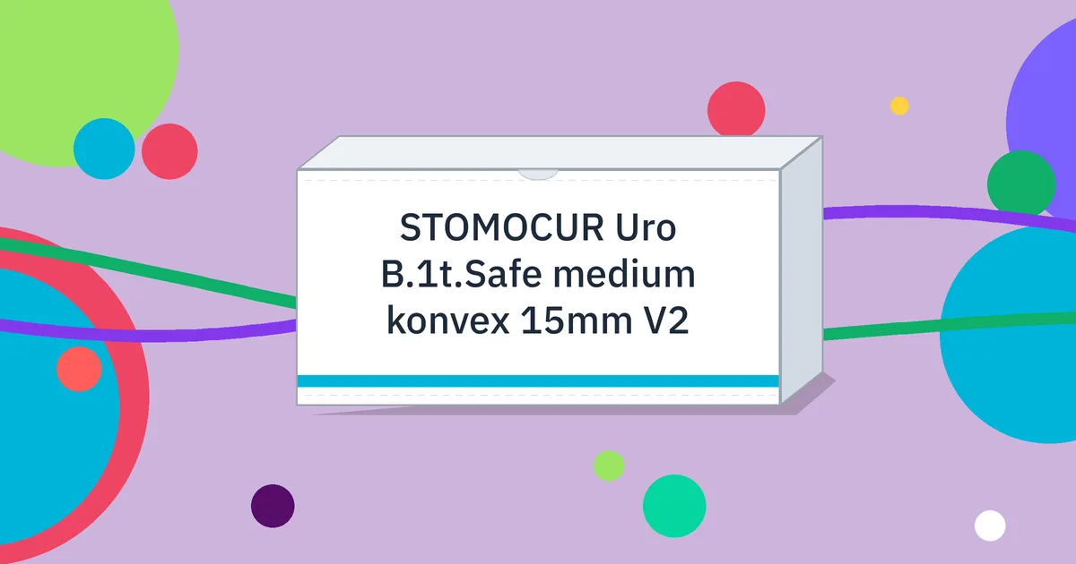 Symbolbild: Packung mit der Aufschrift STOMOCUR Uro B.1t.Safe medium konvex 15mm V2 (PZN 13866994) – Verfügbarkeit und Bezug in Apotheken in Frankfurt am Main
