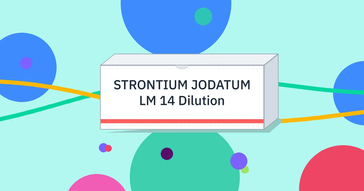 Symbolbild: Packung mit der Aufschrift STRONTIUM JODATUM LM 14 Dilution (PZN 13203992) – Verfügbarkeit und Bezug in Apotheken in Frankfurt am Main