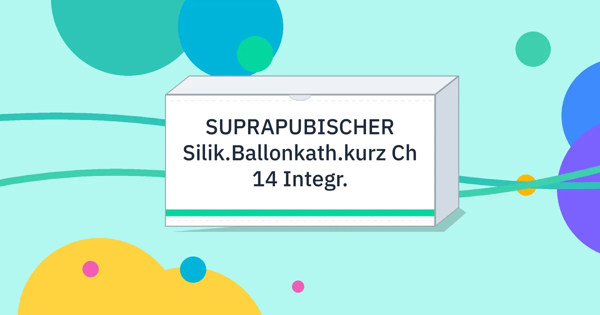Symbolbild: Packung mit der Aufschrift SUPRAPUBISCHER Silik.Ballonkath.kurz Ch 14 Integr. (PZN 01152829) – Verfügbarkeit und Bezug in Apotheken in Frankfurt am Main