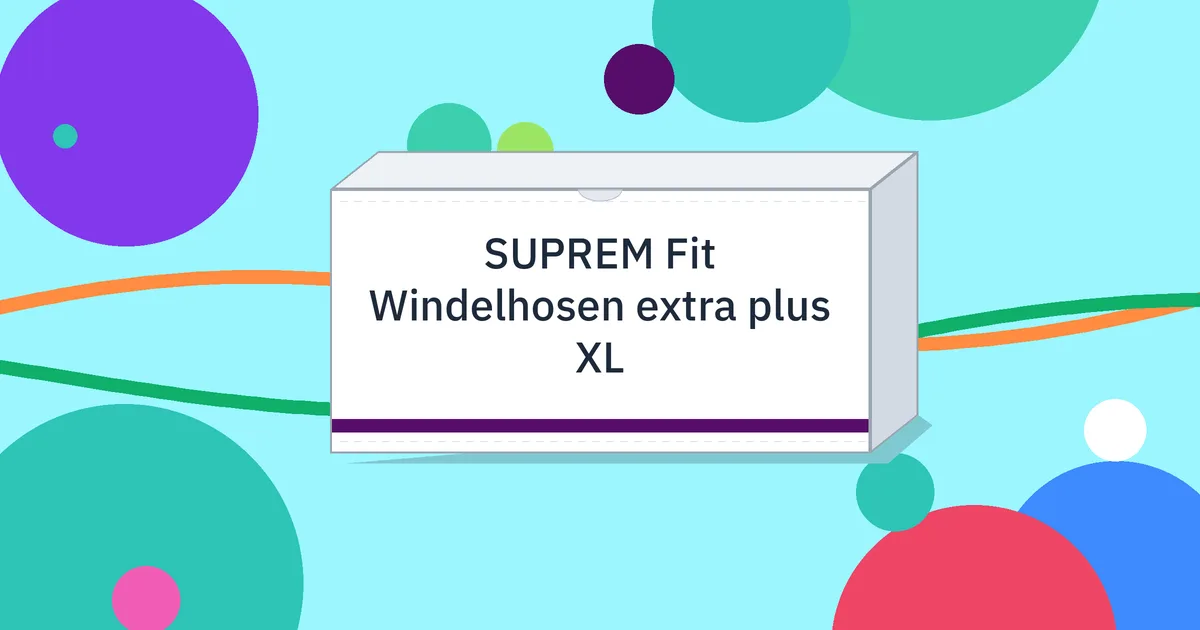 Symbolbild: Packung mit der Aufschrift SUPREM Fit Windelhosen extra plus XL (PZN 08835402) – Verfügbarkeit und Bezug in Apotheken in Frankfurt am Main