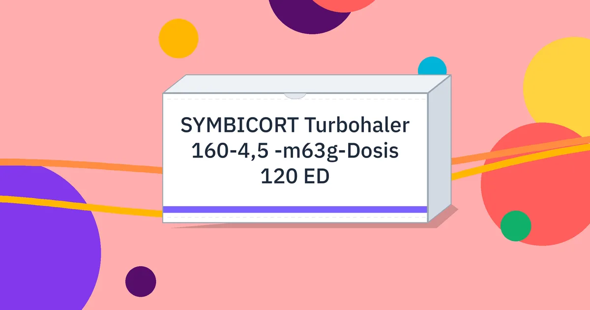 Symbolbild: Packung mit der Aufschrift SYMBICORT Turbohaler 160-4,5 -m63g-Dosis 120 ED (PZN 04968201) – Verfügbarkeit und Bezug in Apotheken in Frankfurt am Main