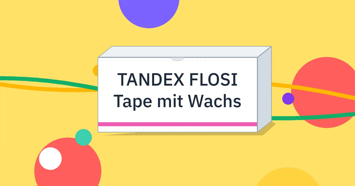 Symbolbild: Packung mit der Aufschrift TANDEX FLOSI Tape mit Wachs (PZN 16855643) – Verfügbarkeit und Bezug in Apotheken in Frankfurt am Main