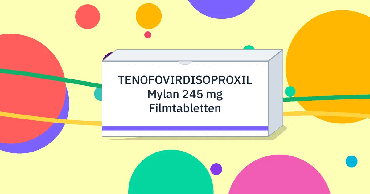 Symbolbild: Packung mit der Aufschrift TENOFOVIRDISOPROXIL Mylan 245 mg Filmtabletten (PZN 13424919) – Verfügbarkeit und Bezug in Apotheken in Frankfurt am Main